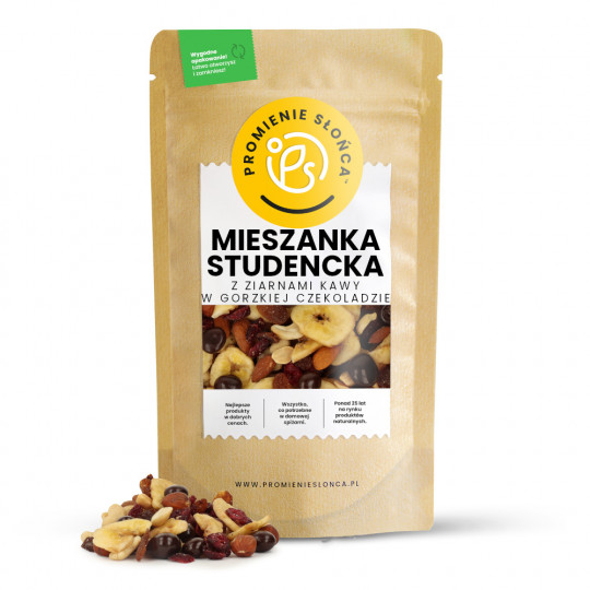 → Mieszanka studencka z kawą w gorzkiej czekoladzie 500 g 🥥 sklep internetowy PromienieSlonca.pl